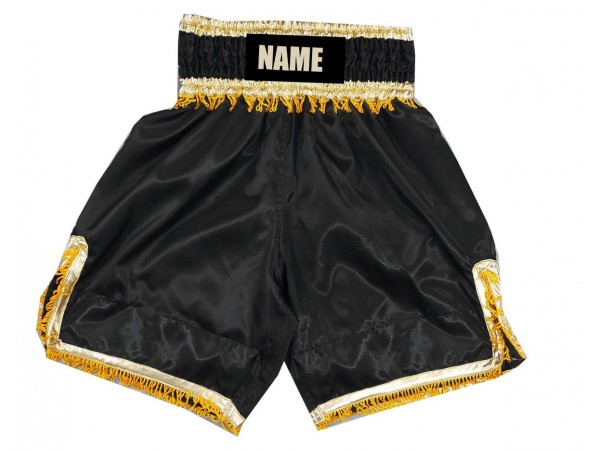 Shorts de boxeo personalizados : KNBSH-035-Negro | Boxeothai.com